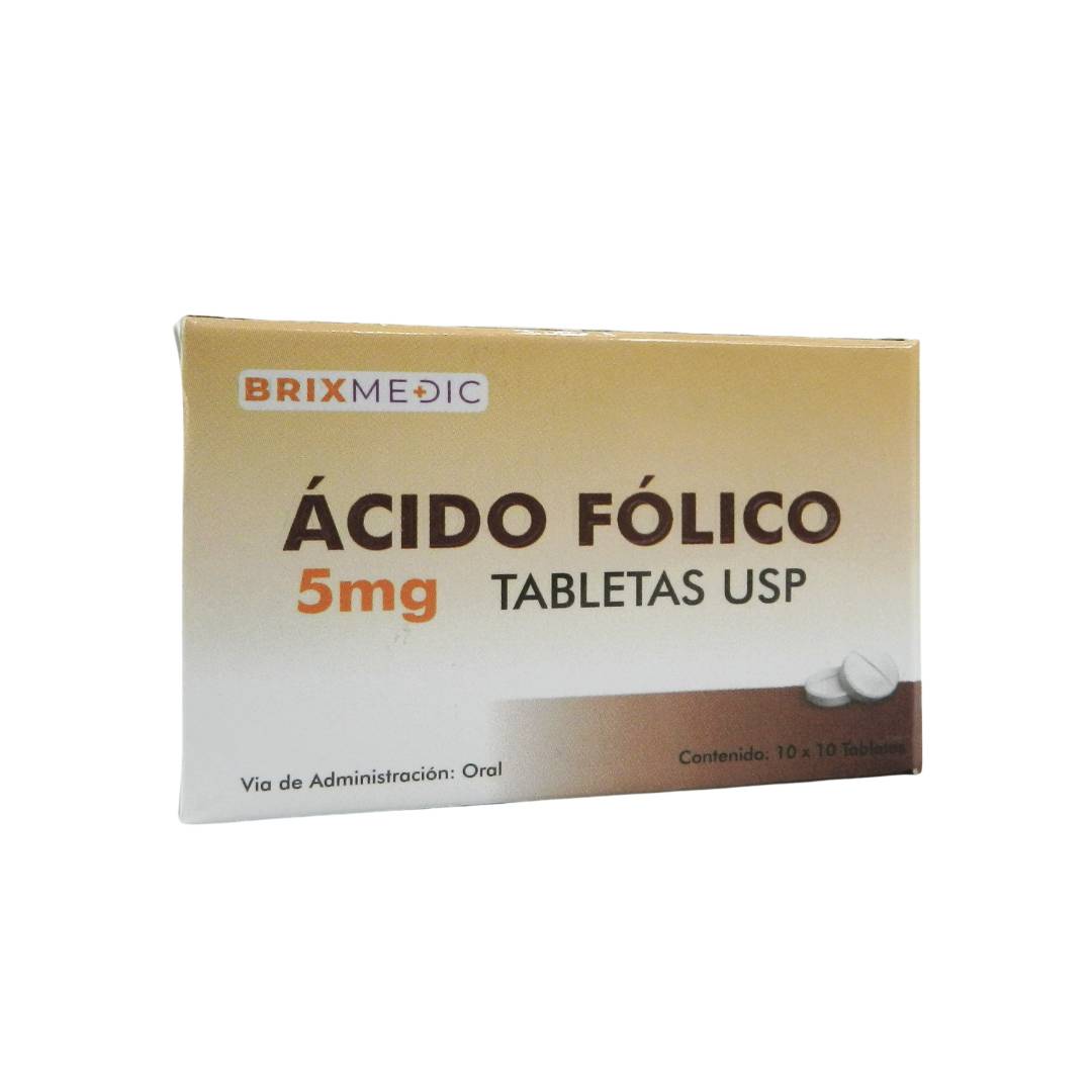 ÁCIDO FÓLICO 5 MG TABLETAS USP | Brix Medic - Productos farmacéuticos