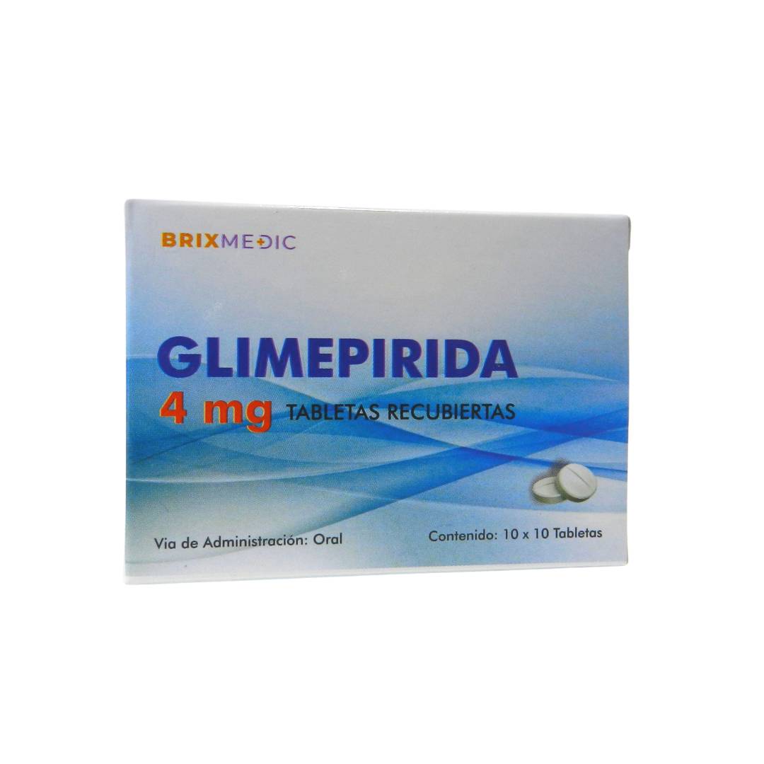 GLIMEPIRIDA 4 MG TABLETAS RECUBIERTAS | Brix Medic - Productos ...