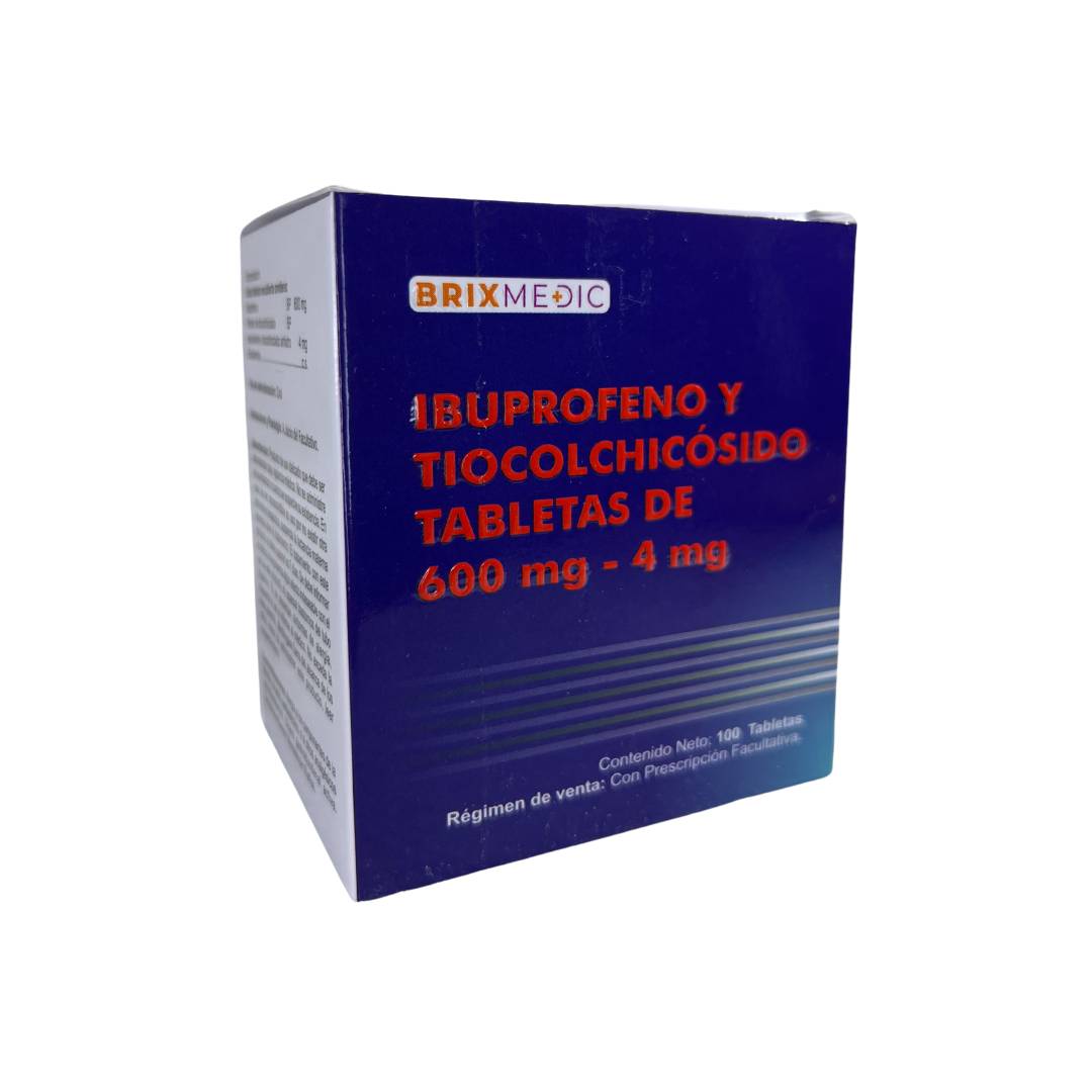 IBUPROFENO 600 MG + TIOCOLCHICÓSIDO 4 MG TABLETAS | Brix Medic ...